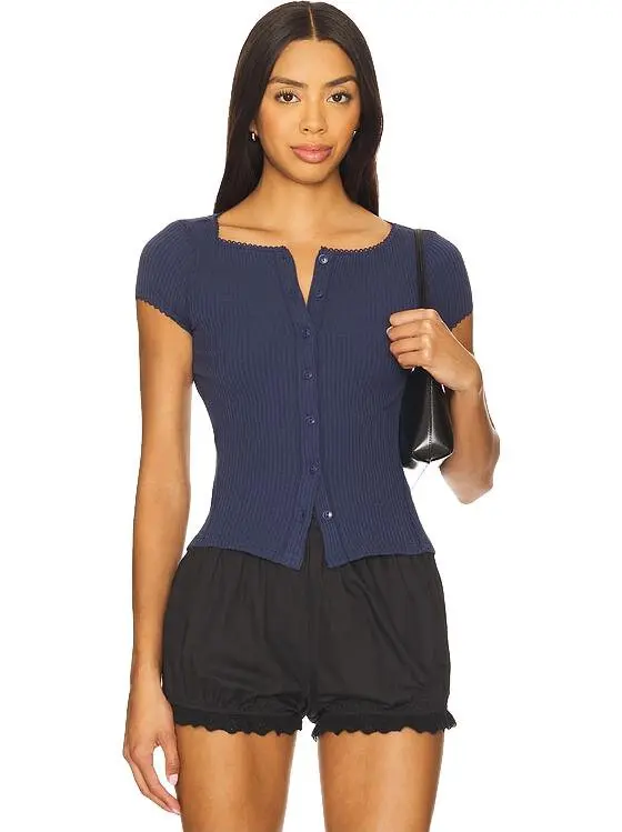 Free People X Intimately Fp Most Wanted Cardi - Navy