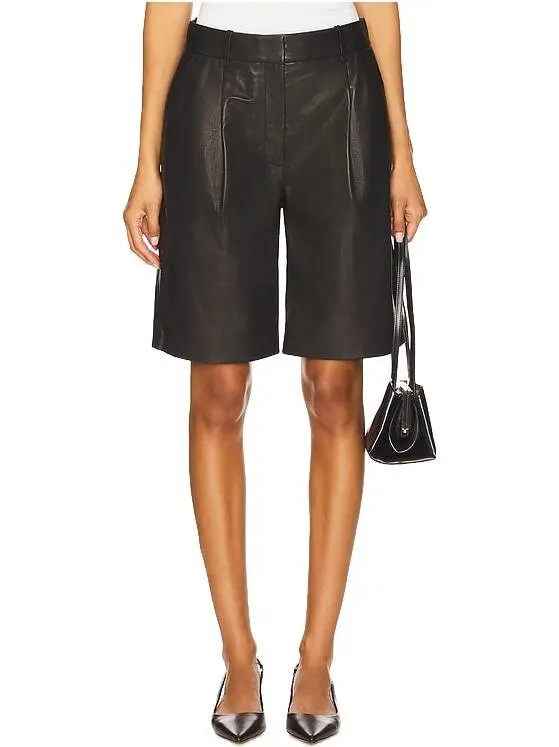 Rag & Bone Irina Leather Short - Black