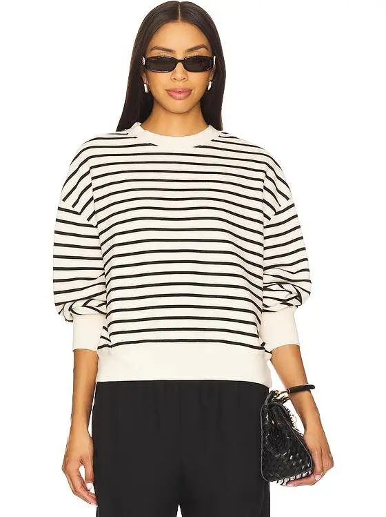 ANINE BING Dean Sweatshirt - Black Stripe French Terry