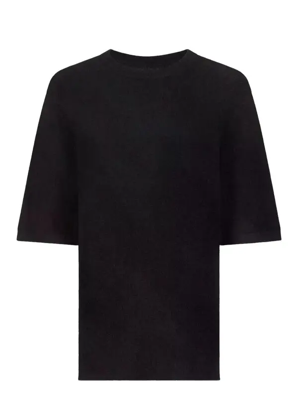 Loulou De Saison Raven Short-sleeve Crew-neck Sweater - Black