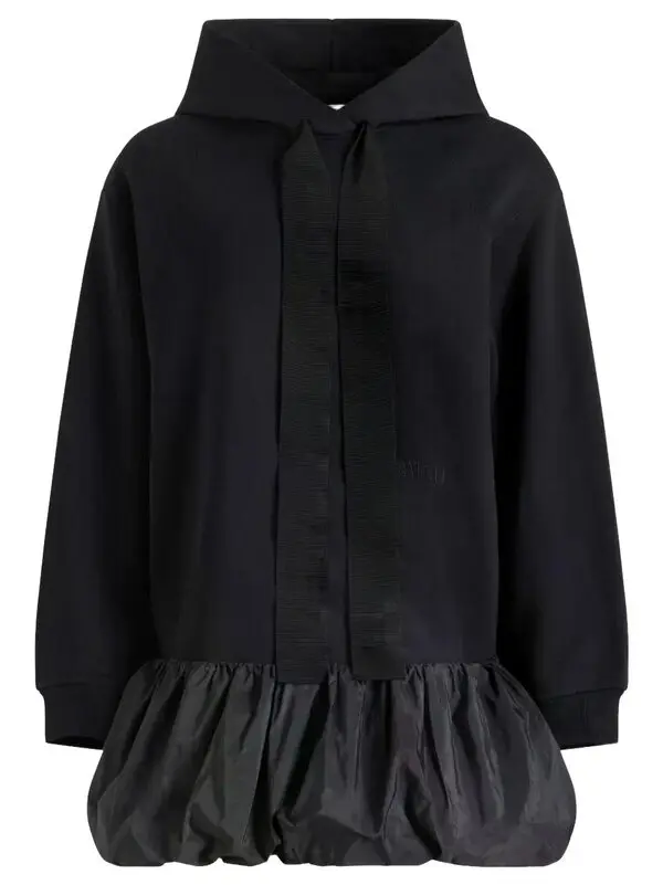 Patou Ruffle-hem Hoodie Midi Dress - Black