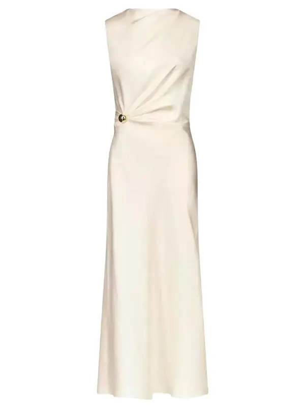 Loulou De Saison Gathered-waist Sleeveless Midi Dress - White