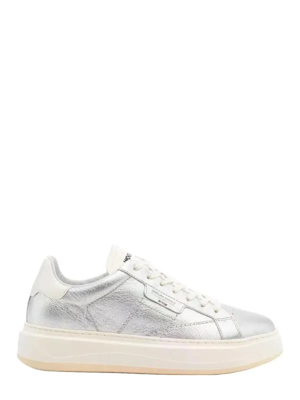 Woolrich Arrow Metallic Leather Platform Sneakers - Grey