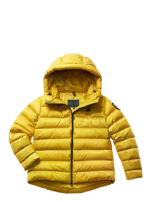 BLAUER. Hooded Puffer Jacket - Yellow