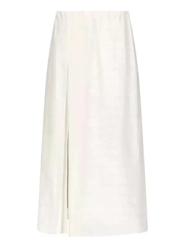 Loulou De Saison Front-slit Pocketed Straight Midi Skirt - Neutrals
