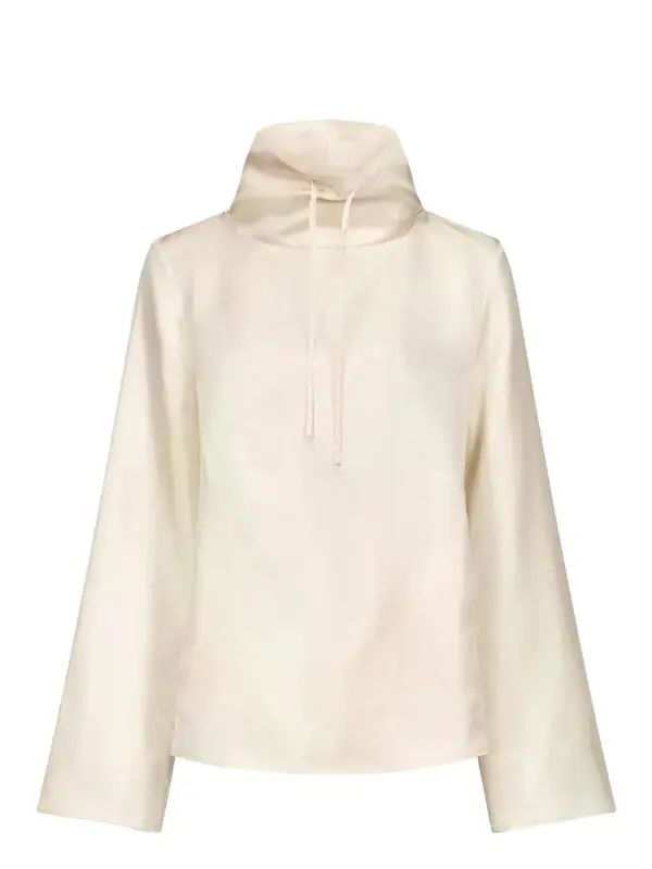 Loulou De Saison Cyna Drawstring-neck Top - Neutrals