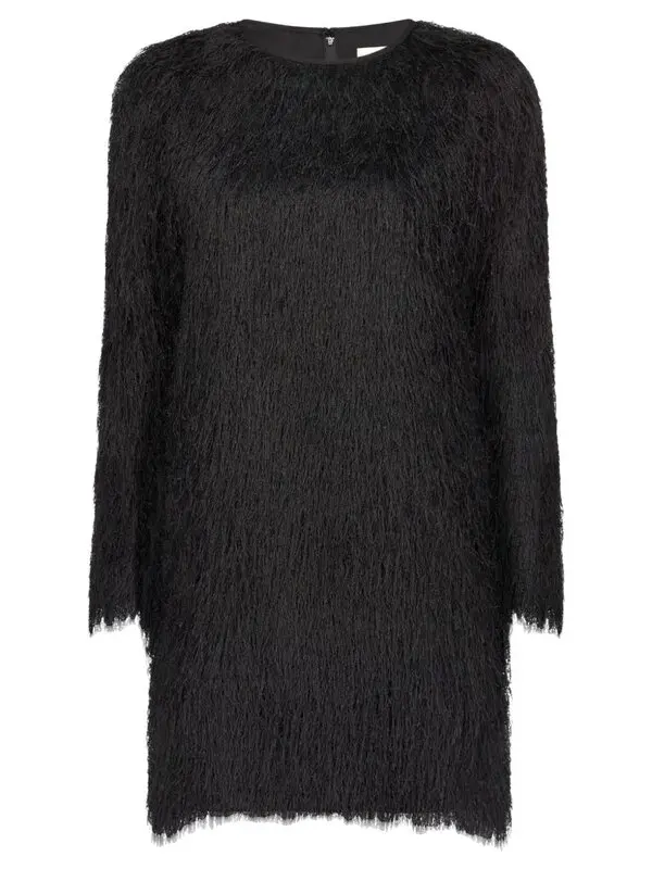 Loulou De Saison Tina Fringed Mini Dress - Black