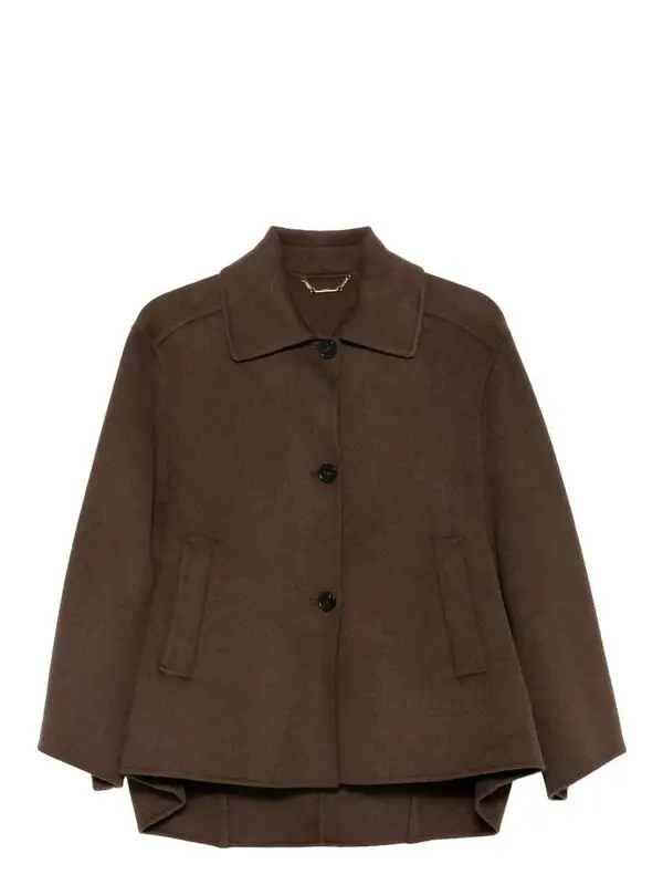 Seventy High-low Buttoned-up Jacket - Brown