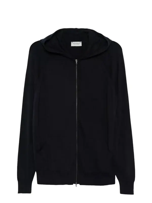 John Smedley Knit Zip Hoody - Blue