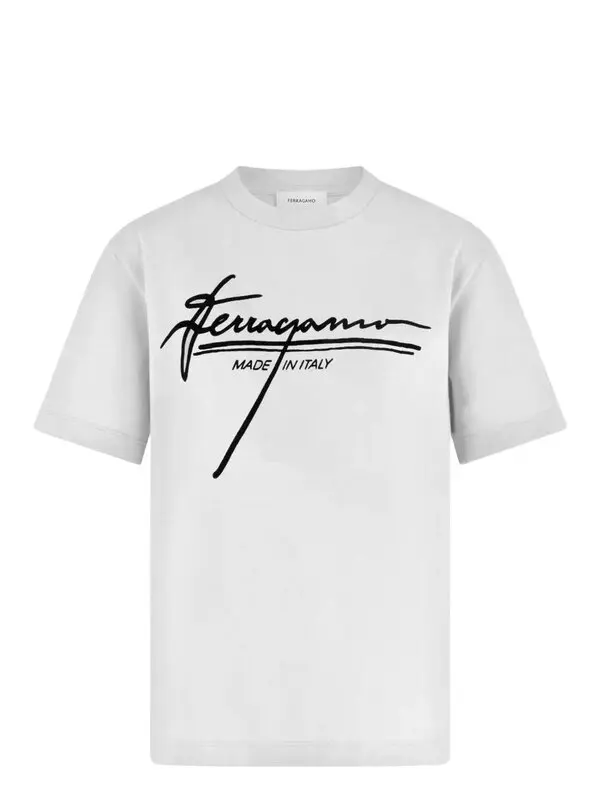 FERRAGAMO Signature-detail T-shirt - White