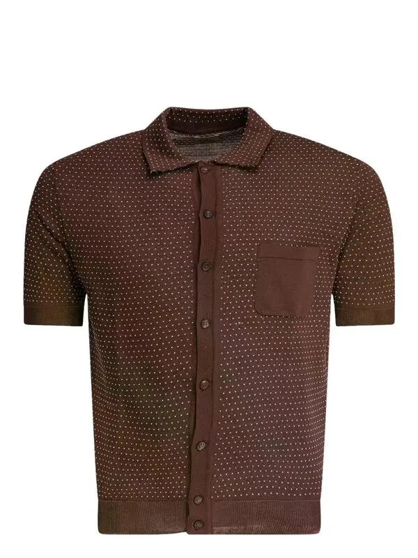 RAKKI Polka-dot Button Shirt - Brown