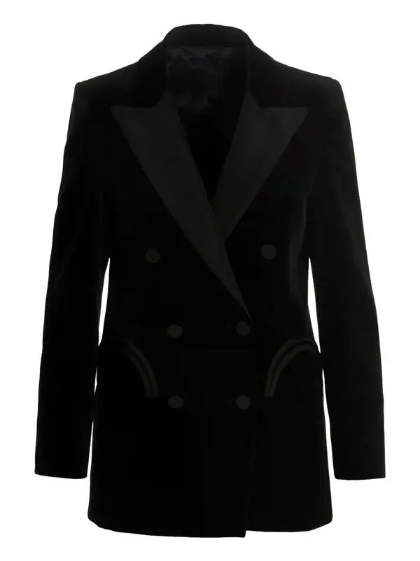 BLAZÉ MILANO Velvet Double-breasted Blazer - Black