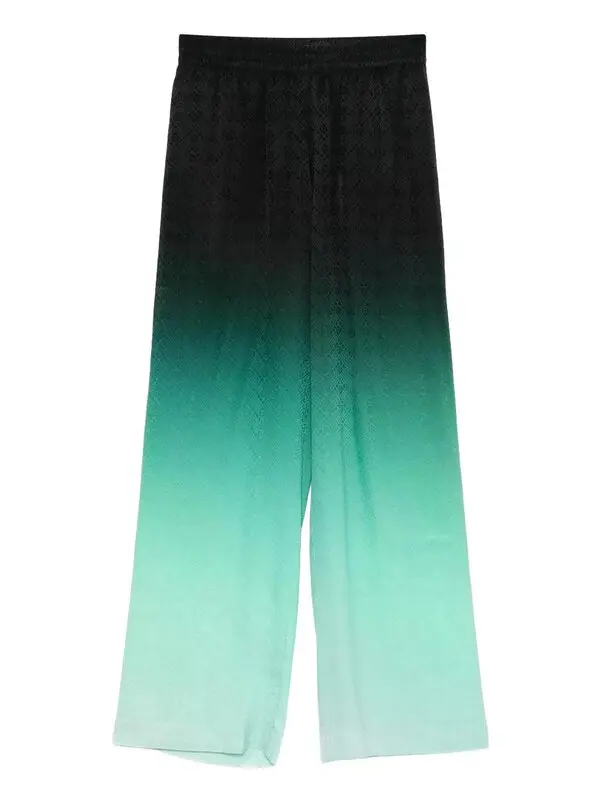 Casablanca Gradient Jacquard Silk Trousers - Black