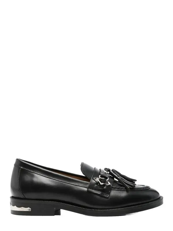 Toga Tassel-embellished Leather Loafers - Black