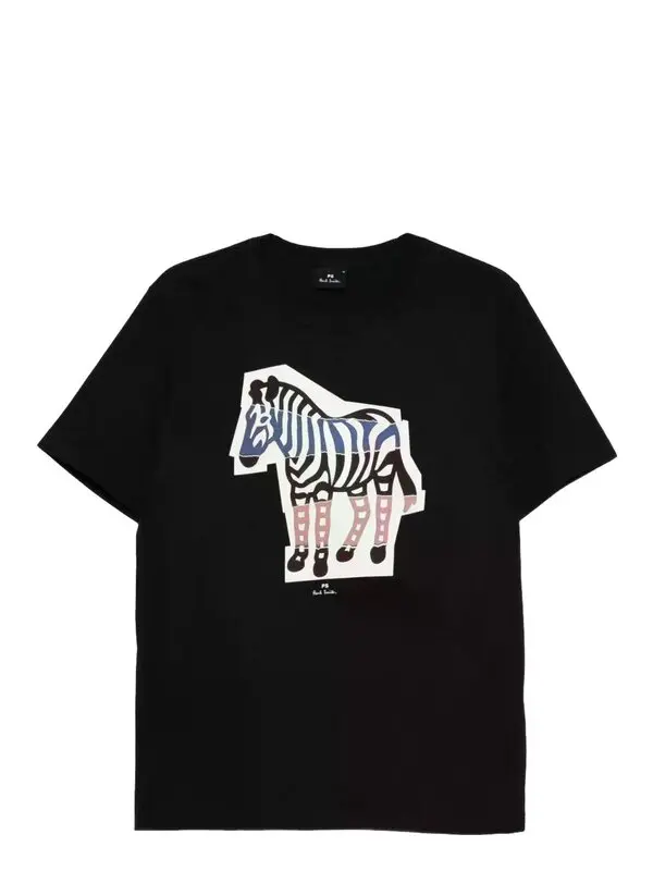 Paul Smith Zebra Cut-out-print Cotton T-shirt - Black