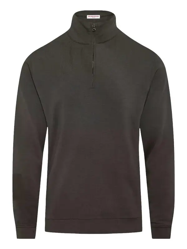 Orlebar Brown Isar Graphite Merino Half-zip Sweater - Grey