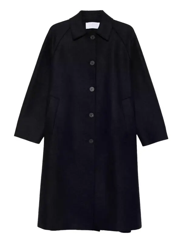Harris Wharf London Button-front Virgin Wool Coat - Blue