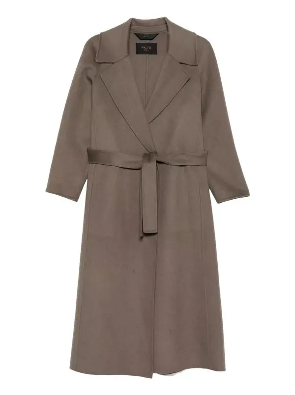 PALTO' Paola Belted Wrap Coat - Brown