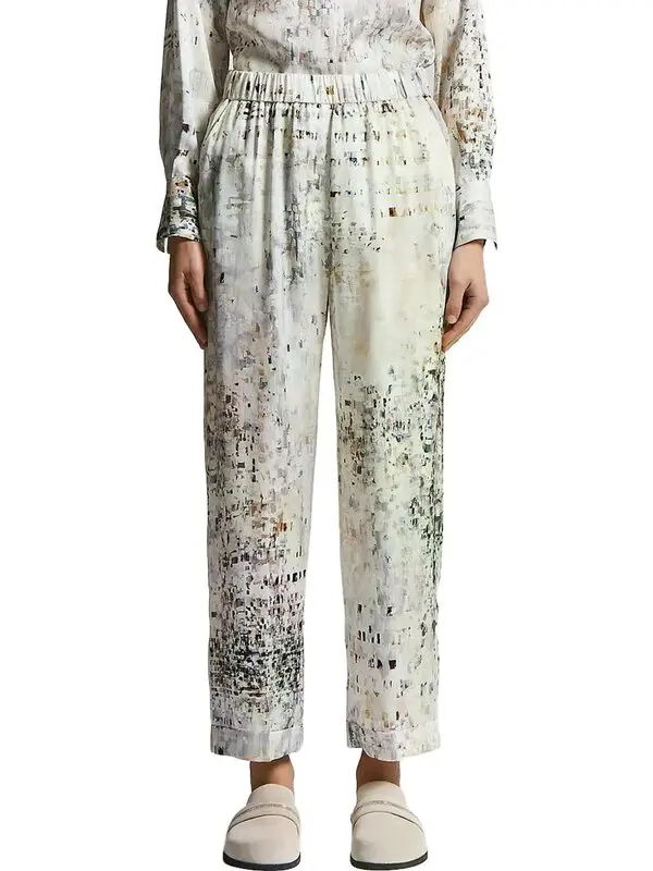 Peserico Abstract-print Trousers - White