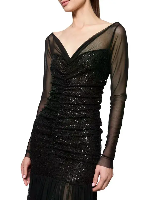 ATU BODY COUTURE Sequin-embellished Maxi Dress - Black