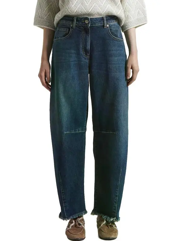 Peserico Paneled Denim Jeans - Blue