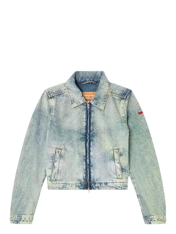 DIESEL® Zip-fastening Denim Jacket With Shoulder Detail - Blue