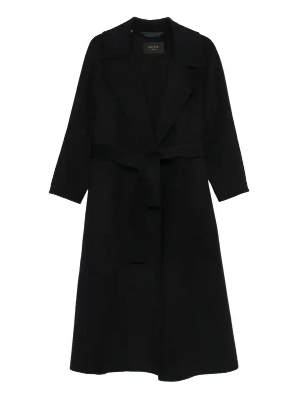 PALTO' Paola Belted Wool Coat - Black