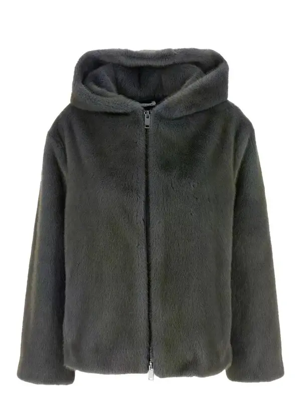 P.a.r.o.s.h Eco Fur Hoodie Jacket - Grey