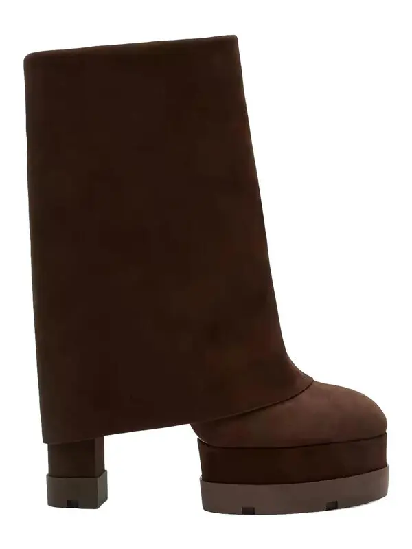 Casadei Fold-over Platform Boots - Brown