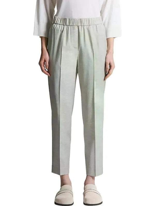 Peserico Side-stripe Cropped Trousers - Grey