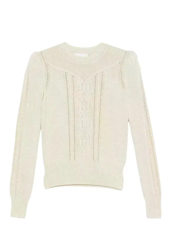 MARANT ETOILE Kelia Cable-knit Sweater With Eyelet Detailing - Neutrals
