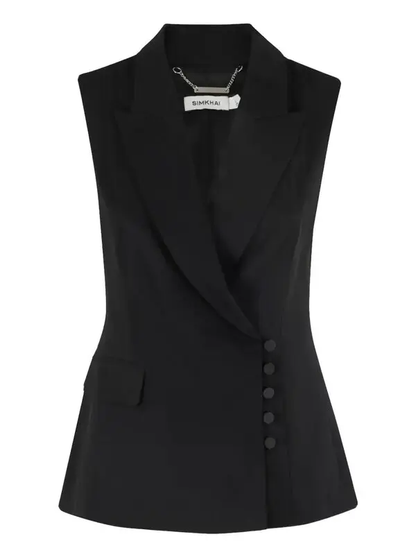 Simkhai Chain-trimmed Waistcoat - Black