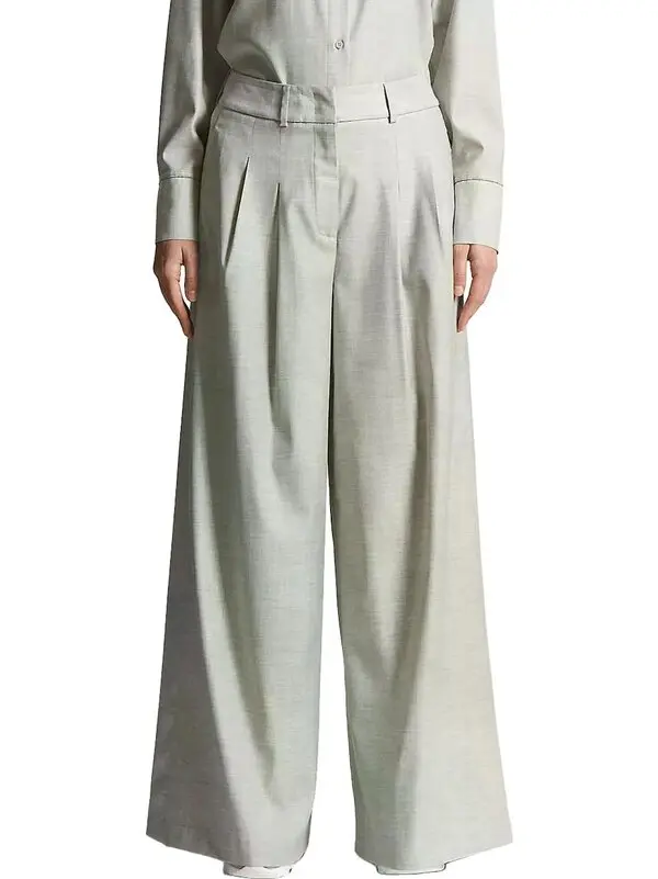 Peserico Pleated Wide-leg Trousers - Grey