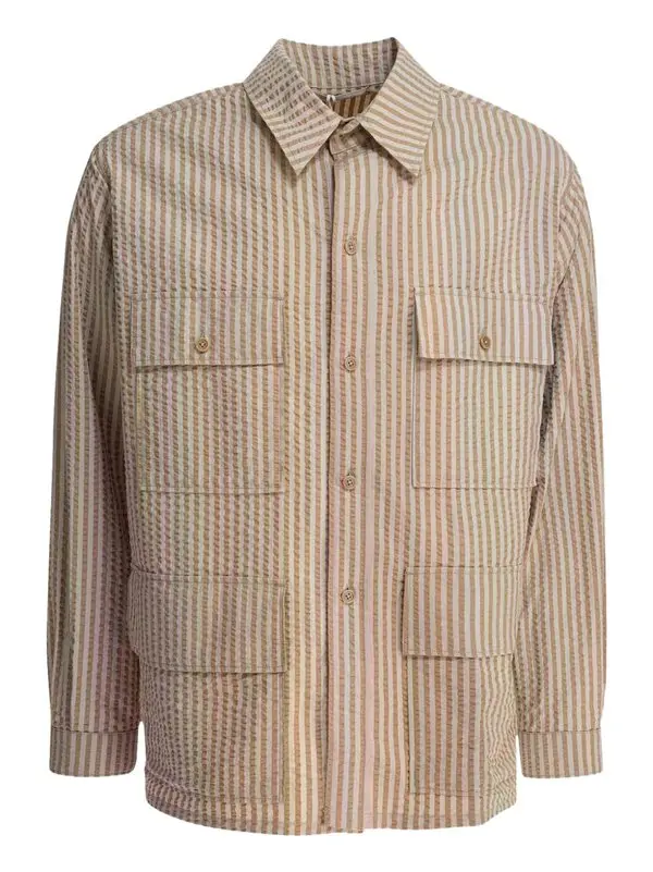 KAPTAIN SUNSHINE Safari Striped-pattern Shirt Jacket - Neutrals