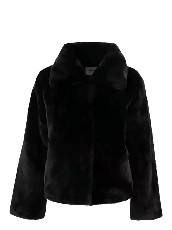 Apparis Wide-lapel Faux-fur Jacket - Black