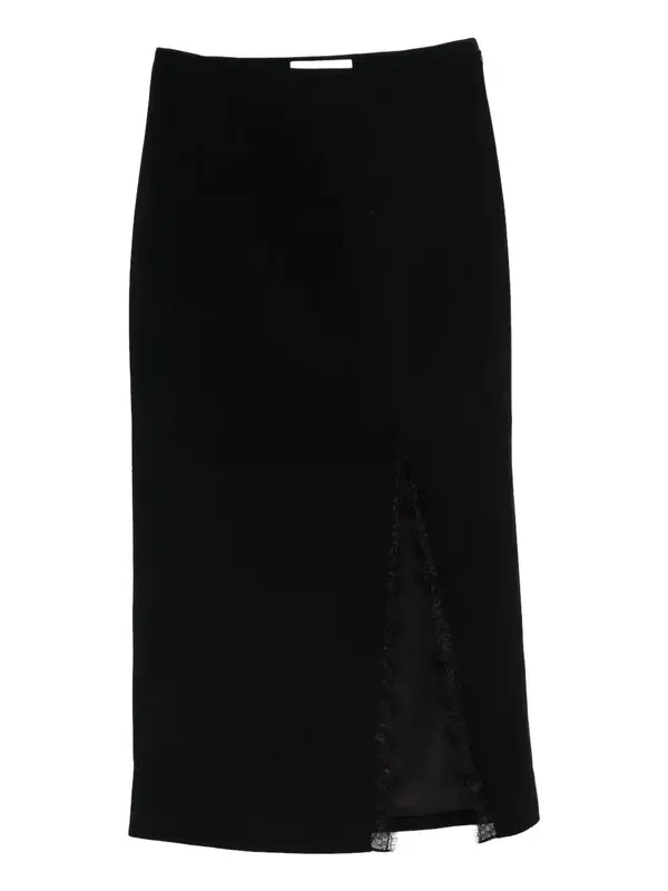 Roland Mouret Pencil Skirt With Lace Inset - Black