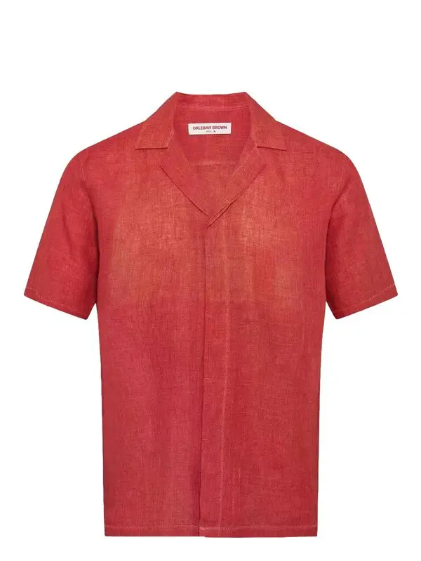 Orlebar Brown Maitan Linen Stitched Shirt - Red