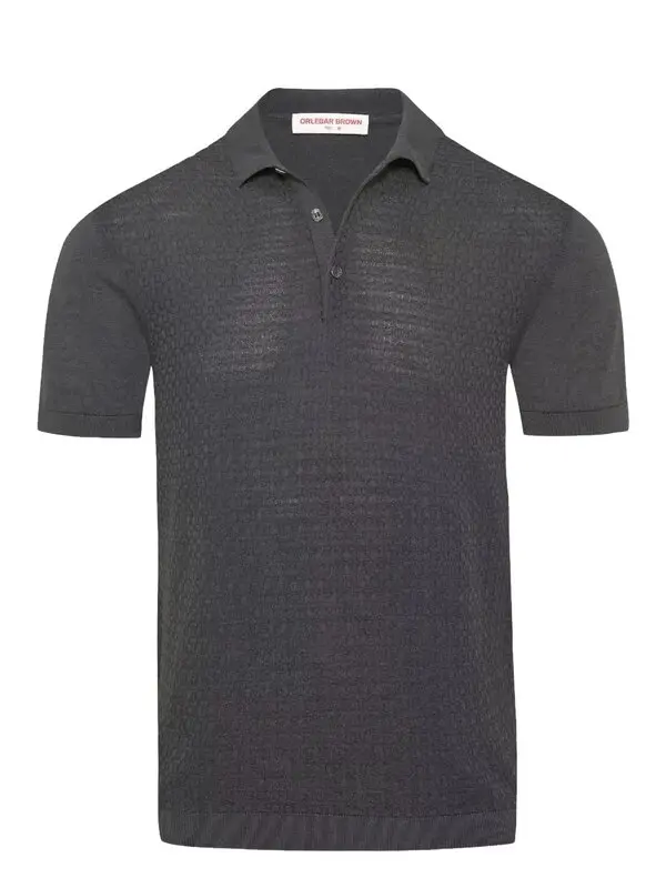 Orlebar Brown Burnham Textured Silk-cotton Polo Shirt - Grey