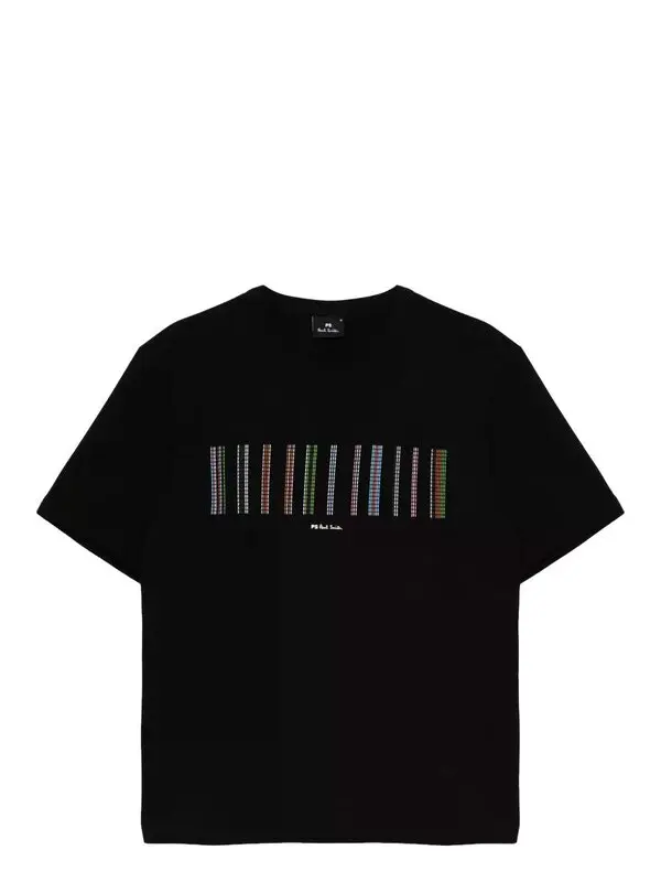 Paul Smith Stitch Stripe-print Cotton T-shirt - Black