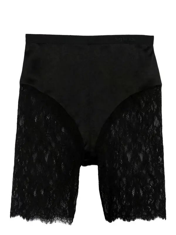 Alexander McQueen Lace-panelled Shorts - Black