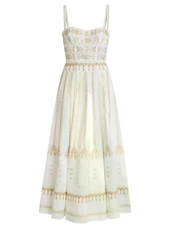 EMPORIO SIRENUSE Elida Embroidered Sundress - White