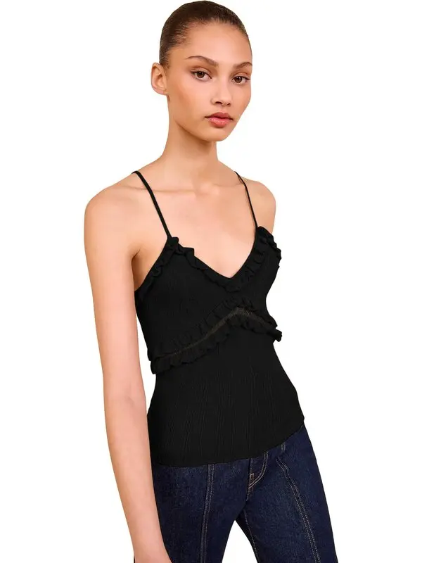 Ulla Johnson Anthia Knit Cami Top - Noir