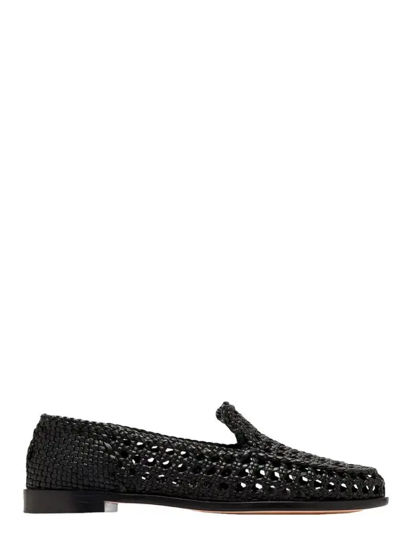 Dragon Diffusion Woven Leather Loafers - Black
