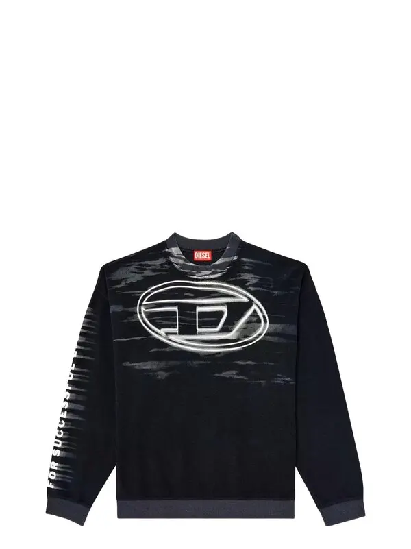 DIESEL® Logo-print Cotton Sweatshirt - Black
