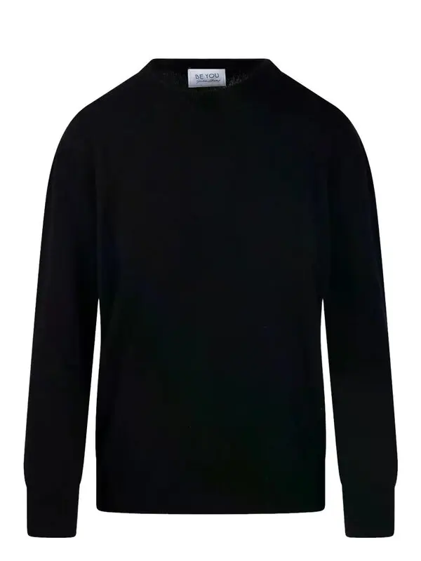 BEYOU Round-neck Long-sleeve Jumper - Black