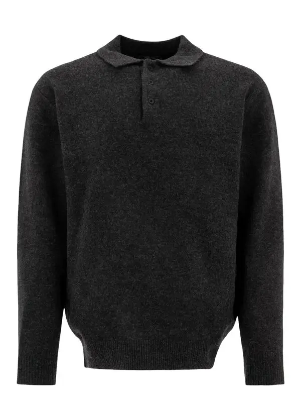 BEAMS Wool Polo Shirt - Grey