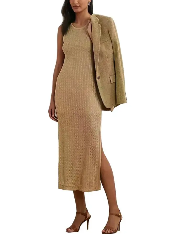 Ralph Lauren Open-knit Midi Dress - Neutrals