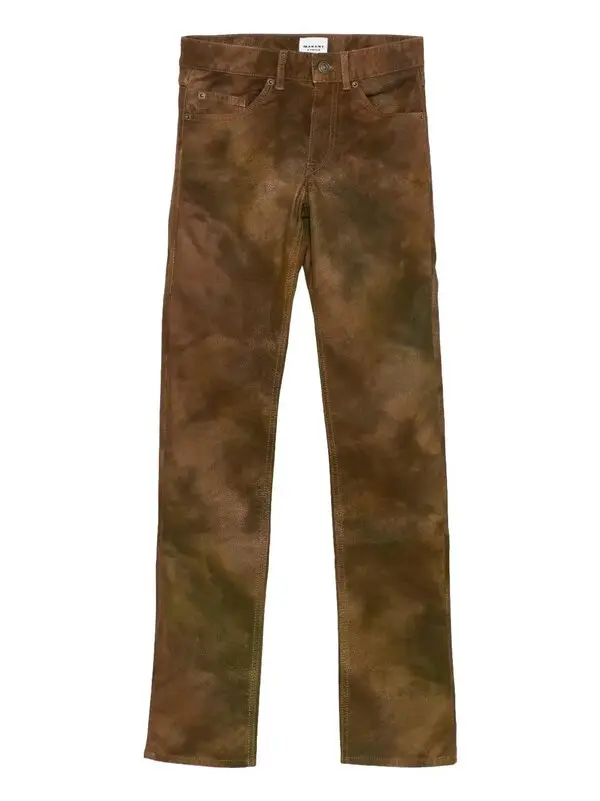 MARANT ETOILE Kelsie Leather-effect Trousers - Brown