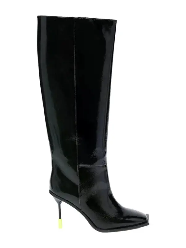 MSGM Patent Leather Knee-high Boots - Black