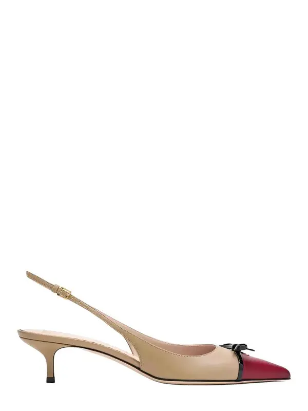 Valentino Garavani 60mm Slingback Bow Pumps - Neutrals